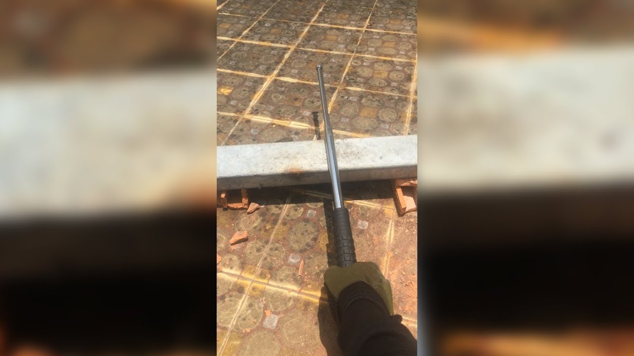 Test Baton tự vệ SHY đập móp sắt vuông dày cực cứng cỡ lớn! | Vũ Mạnh Baton