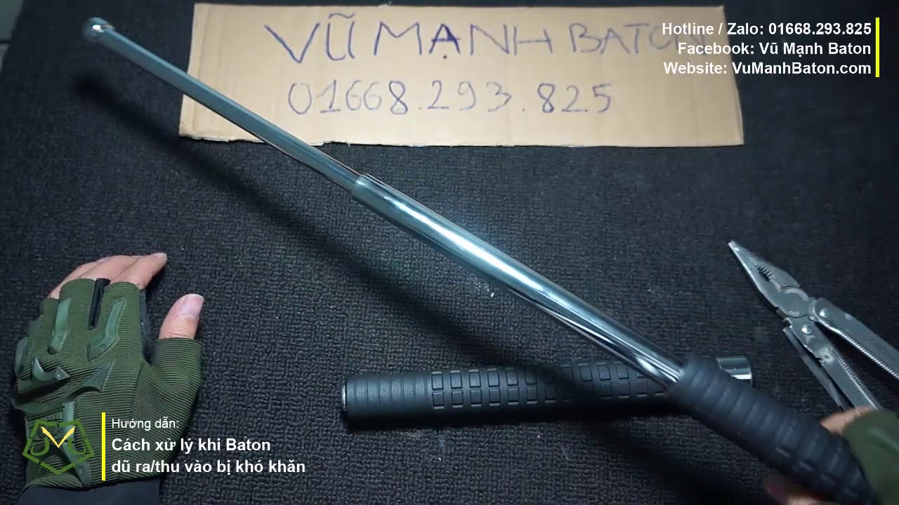 Gậy baton khi dũ ra hoặc thu vào bị cứng, rất khó, thì có cách nào để ...