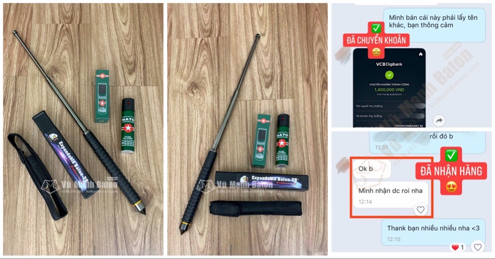Bạn Hoài Thắng (Đồng Nai) mua baton SHY và xịt cay NATO: Tin tưởng ...