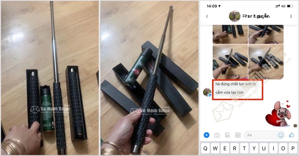 Bạn Phan Kim (Quận 7, TpHCM) mua 3 baton ASP Army và Xịt Cay NATO: "Có ...